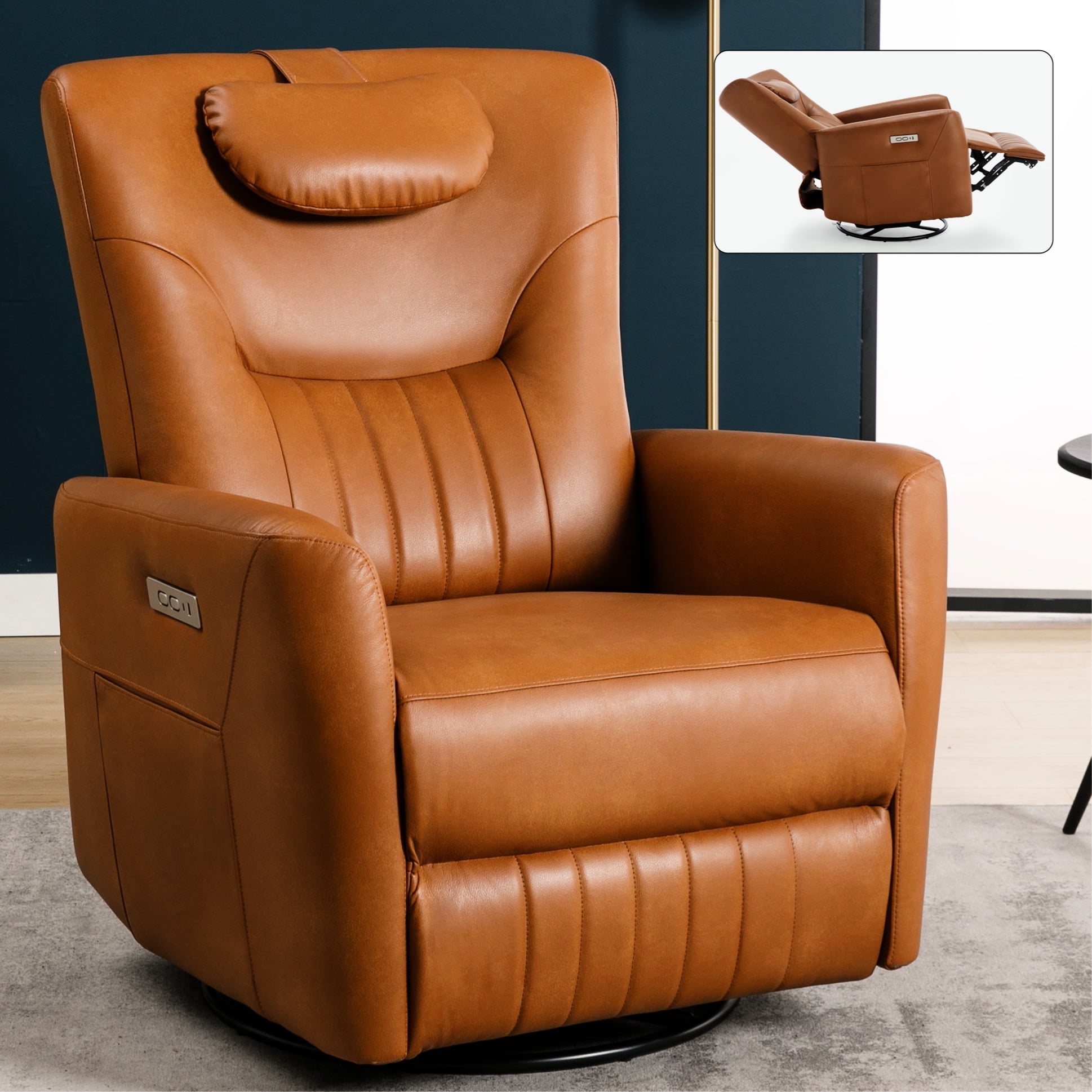 Yellow Brown Recliner Chair, 30 Degree Rocking, Lumbar Support, + Type ...