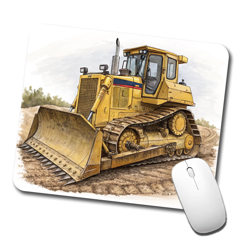 Yellow Bulldozer Construction Equipment Mouse Pad Low Profile Gaming ...