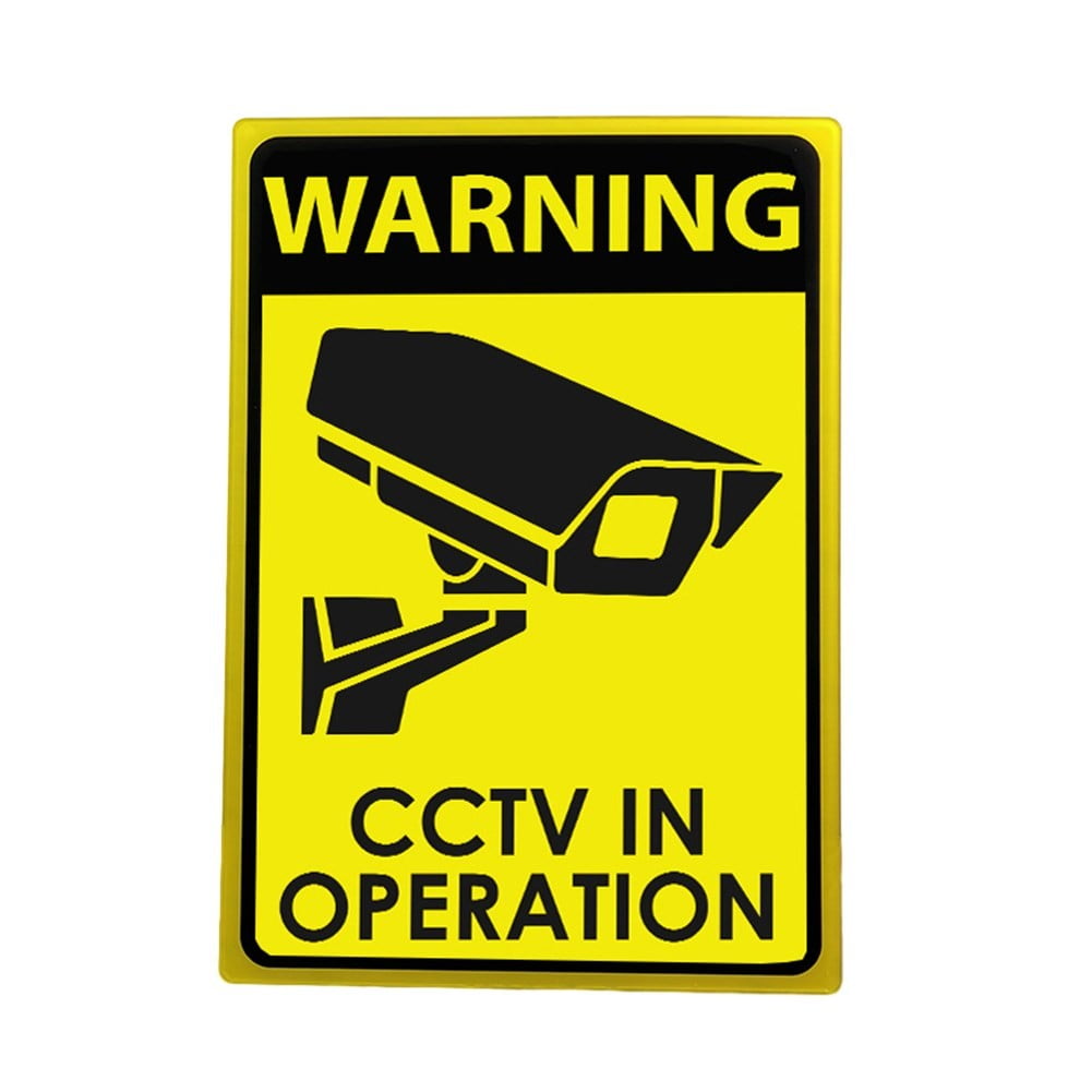 Yellow CCTV In Operation Monitoring Video Signs Home Safety Garden ...