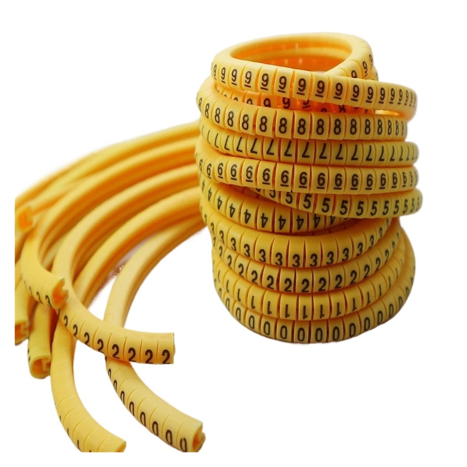 Yellow Cable Marker Plum Tubing 0-9 +-different Digital Number For ...