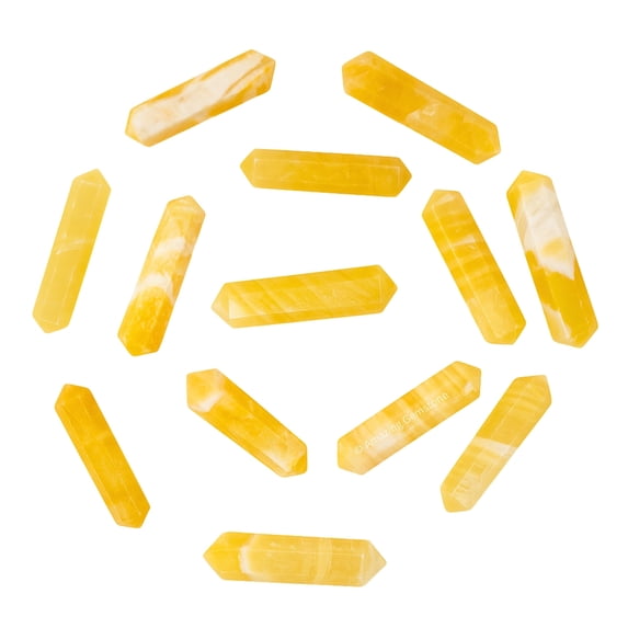 Yellow Calcite Crystal Points Double Terminated, Healing Crystals for ...