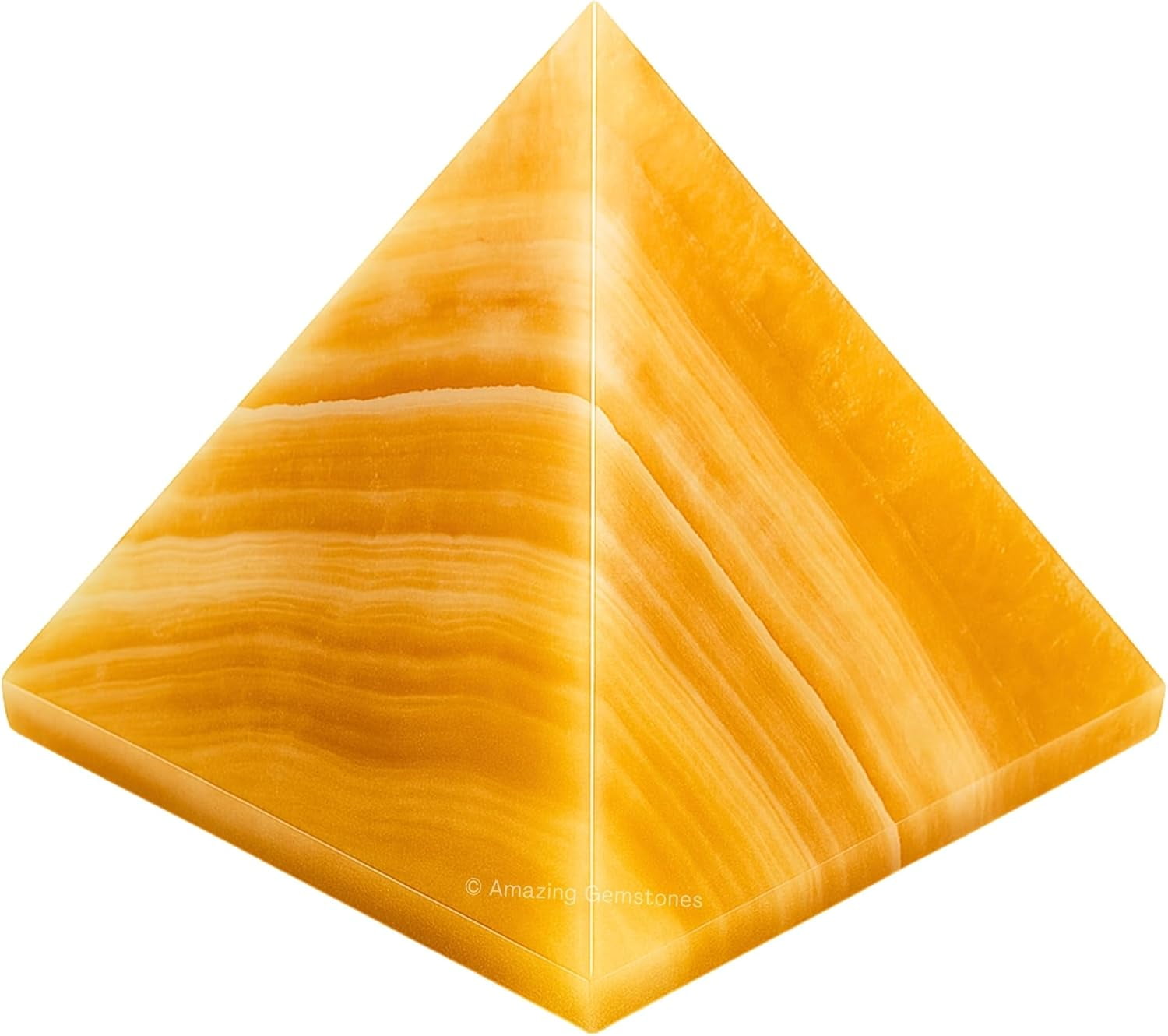 Yellow Calcite Pyramid Crystal Healing Stones - 2" Inch - Walmart.com