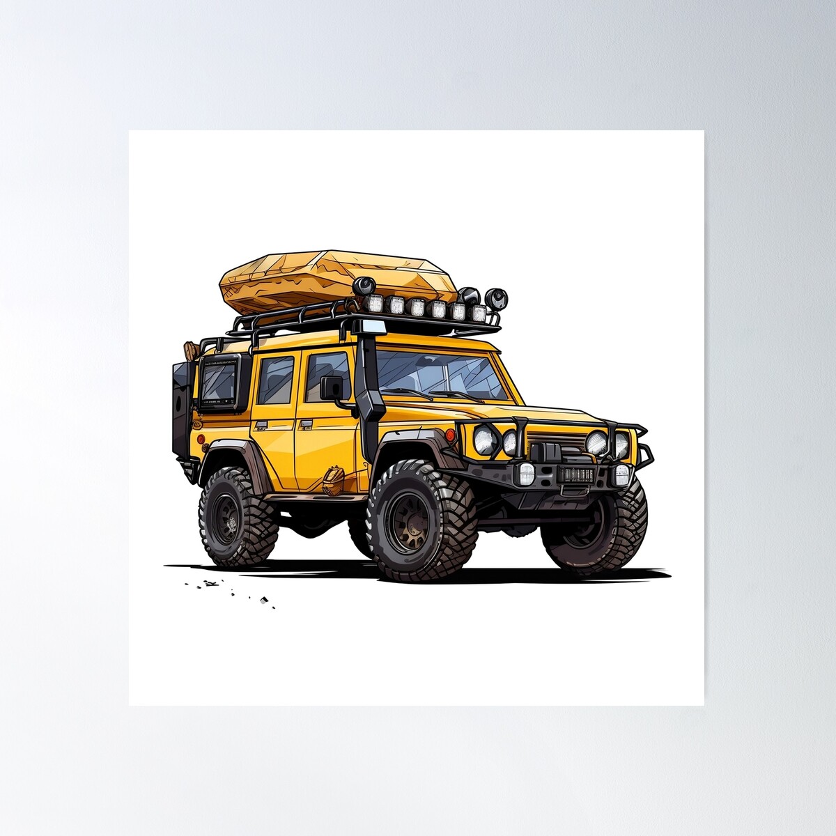 Yellow Camping Rig 4X4 Vehicle - Digital Art - Outdoor Sticker Series 1 ...