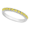 Yellow Canary Diamond Stackable Ring Band 14k White Gold (0.25 ct ...