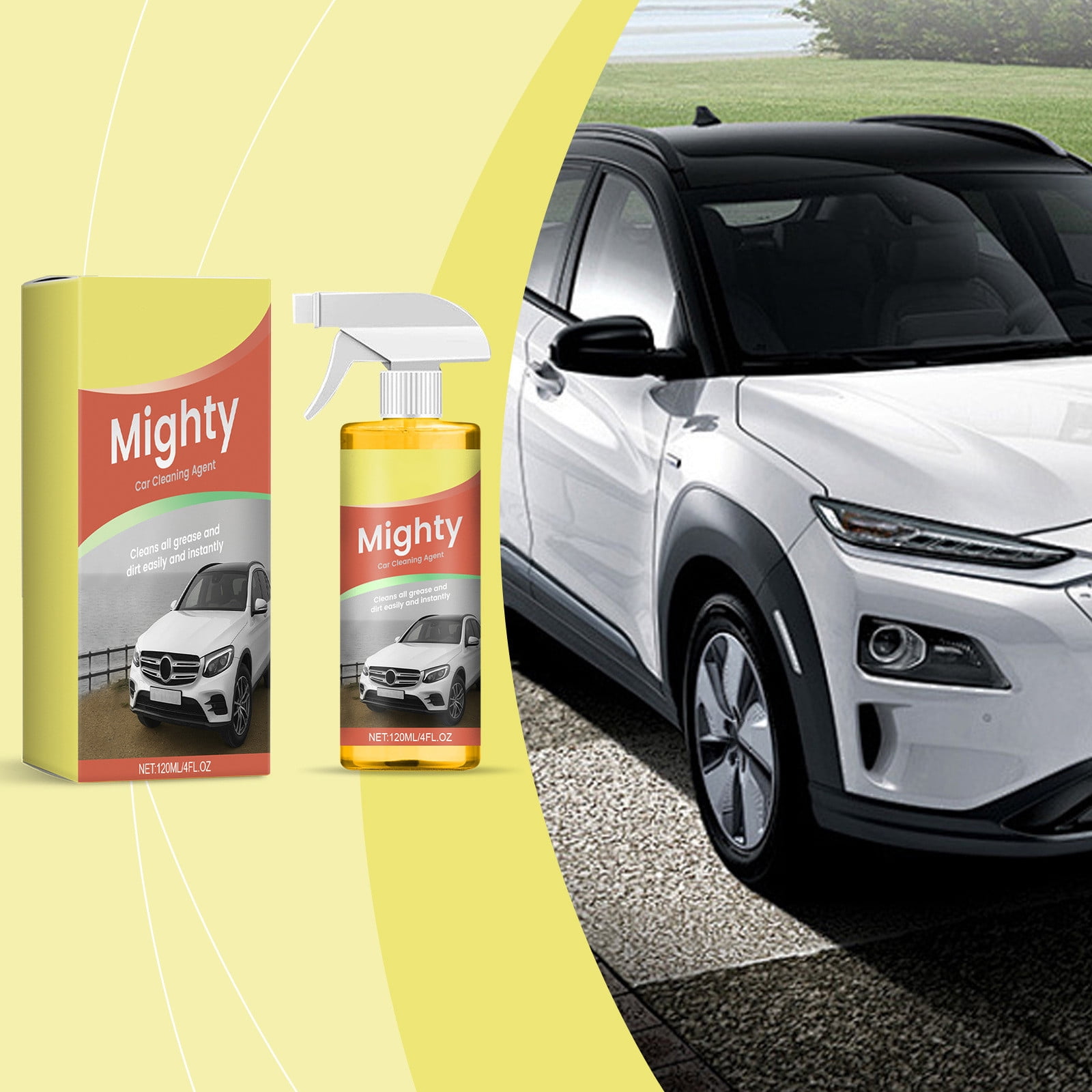 Yellow Car Interior Cleaning Spray | 120ml Fabric & Seat Cleaner | Safe ...