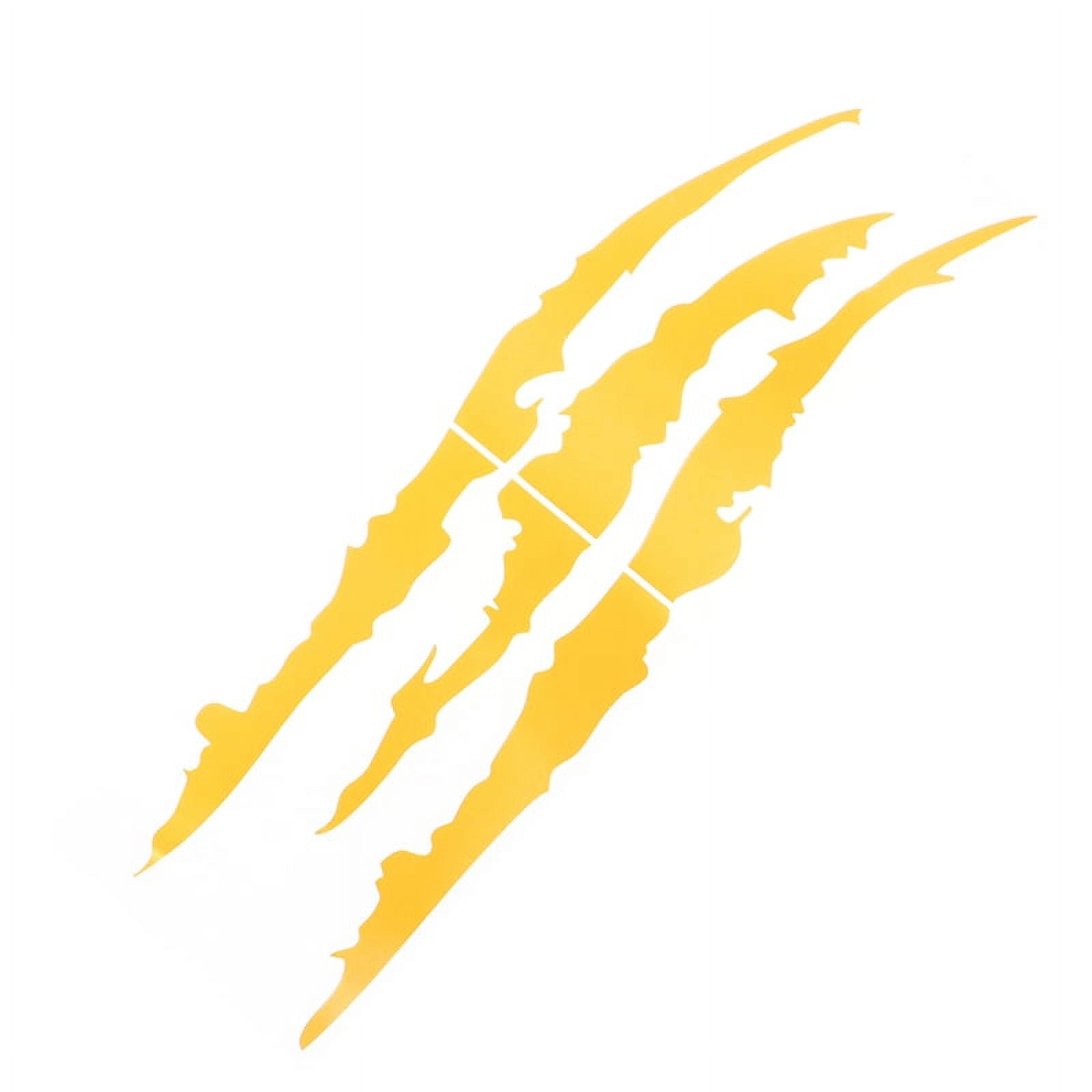 (Yellow) Car Stickers Reflective Monster Claw Marks Scratch Stripe ...