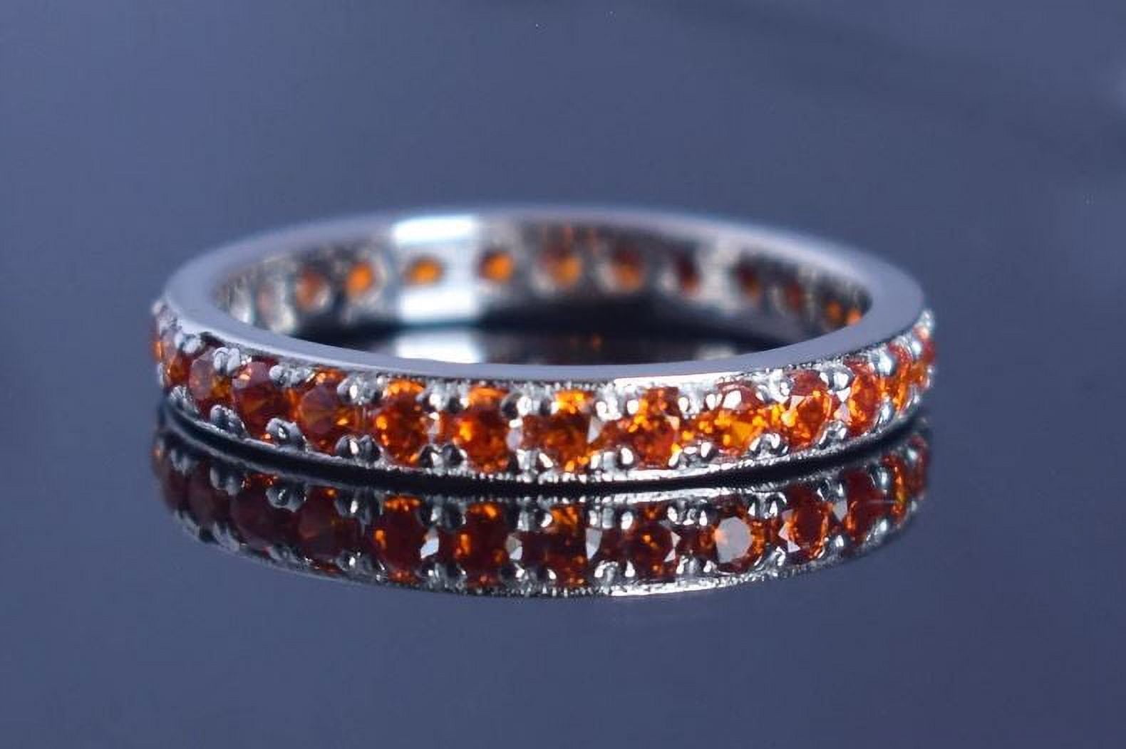 Yellow Carnelian Full Eternity Ring Wedding Anniversary Engagement Gift ...