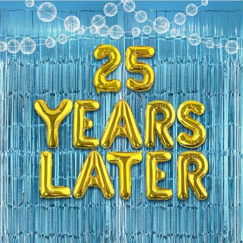 Yellow Cartoon 25th Birthday Decorations: "25 Years Later" Balloon ...