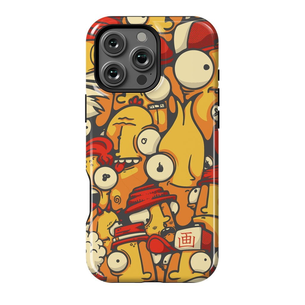 Yellow Cartoon Fun Character Design with iPhone 11 to 16 Pro Max ...