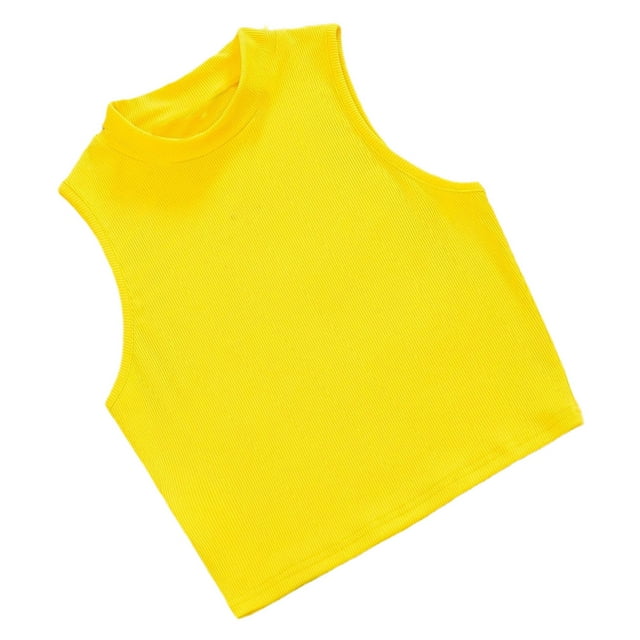 Yellow Casual Plain Rib-Knit Tank Women's Tank Tops Camis - Walmart.com