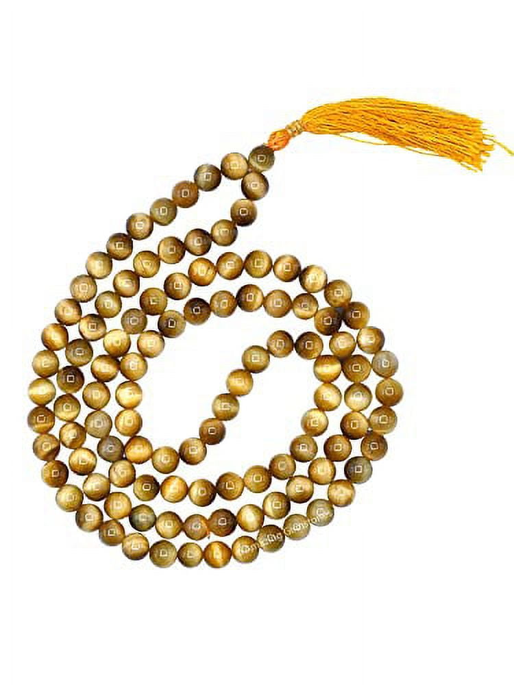 Yellow Cat's Eye Mala Beads 108 Buddhist Prayer Beads Japamala ...
