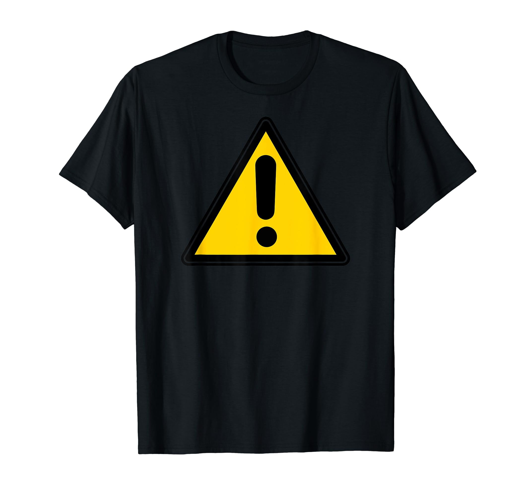 Yellow Caution Warning Exclamation Street Sign Triangle T-Shirt ...