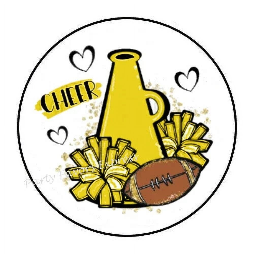 Yellow Cheer Megaphone Cheerleading Football Stickers Phone Decal Water ...