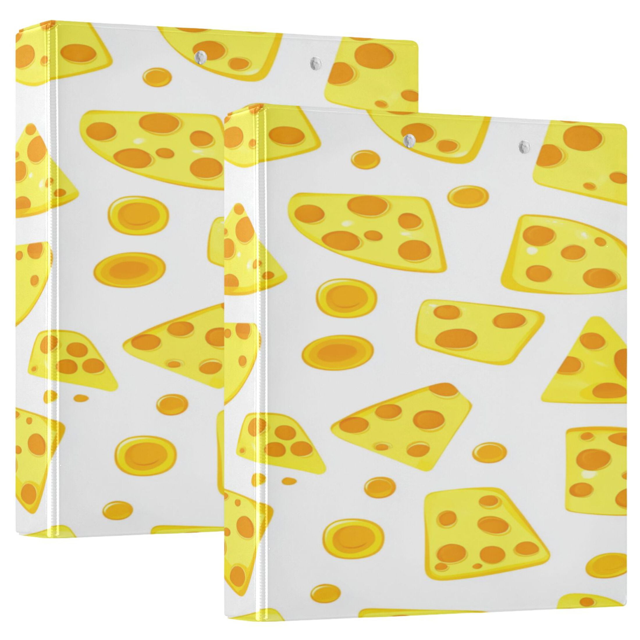 Yellow Cheese Pattern 3 Ring Hardcover Binders 1.5in Round Rings for ...