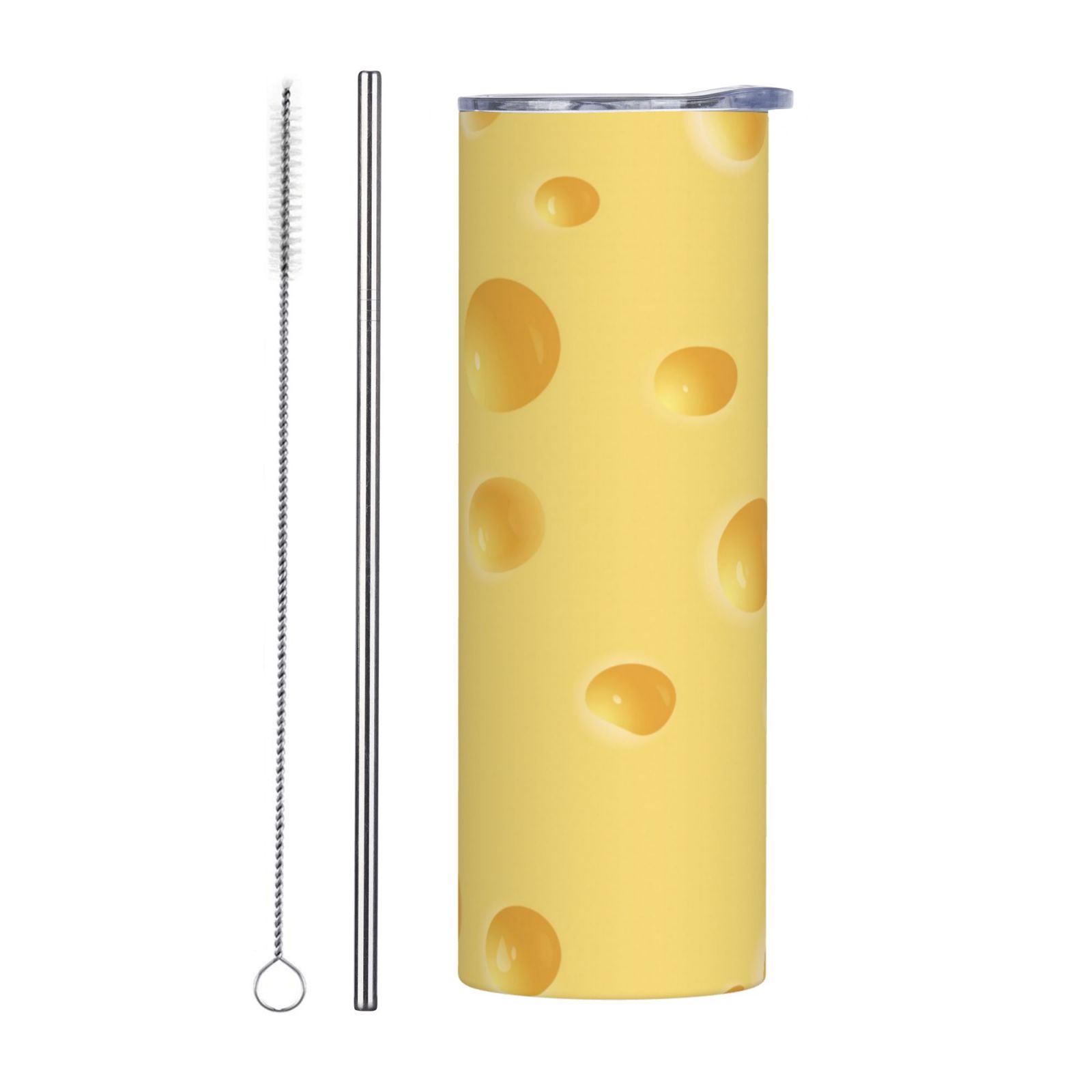 Yellow Cheese Pattern Stainless Steel Tumbler Cup 20 oz Travel Coffee ...