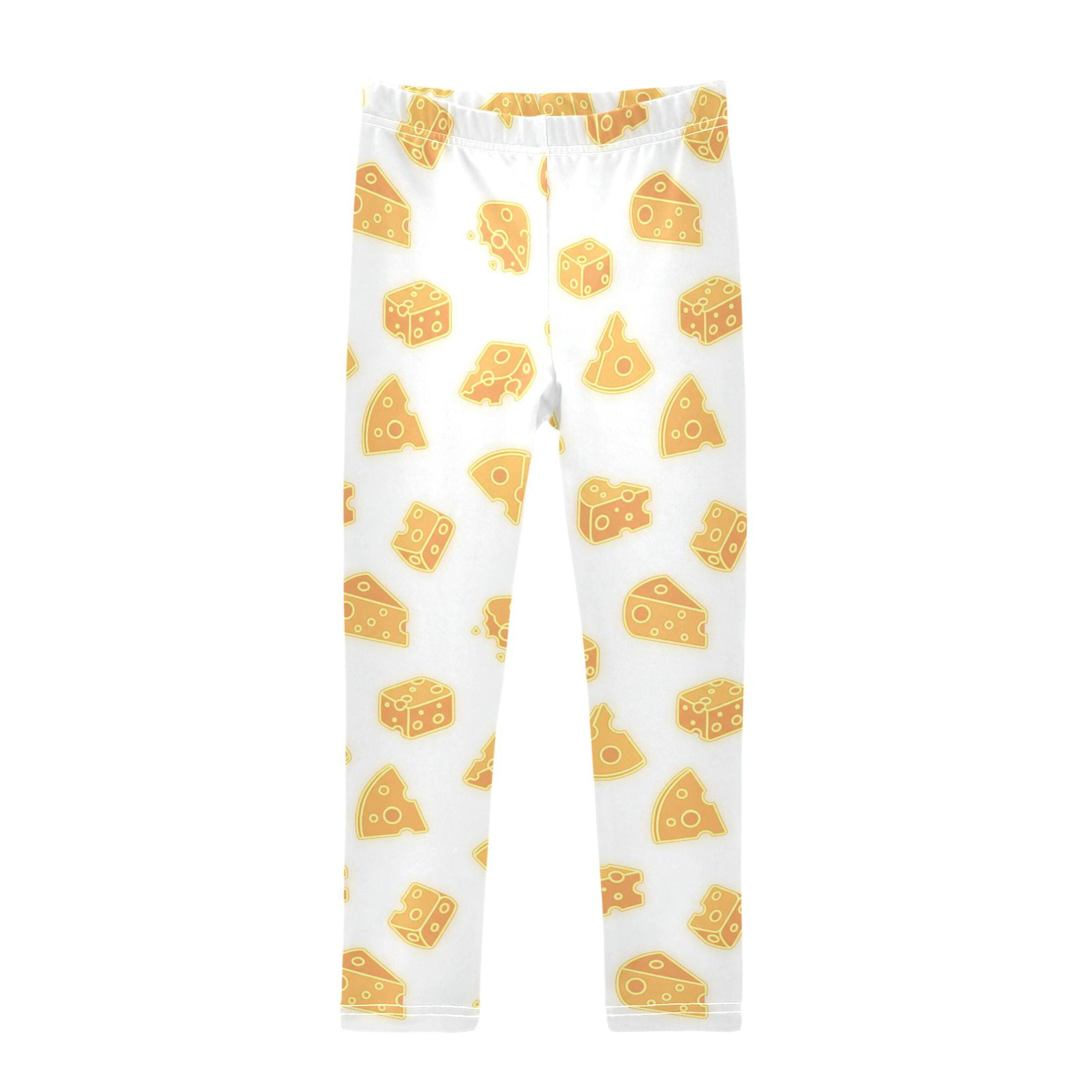 Yellow Cheese Printed Leggings Yoga Pants for in 4t to 10t - Walmart.com