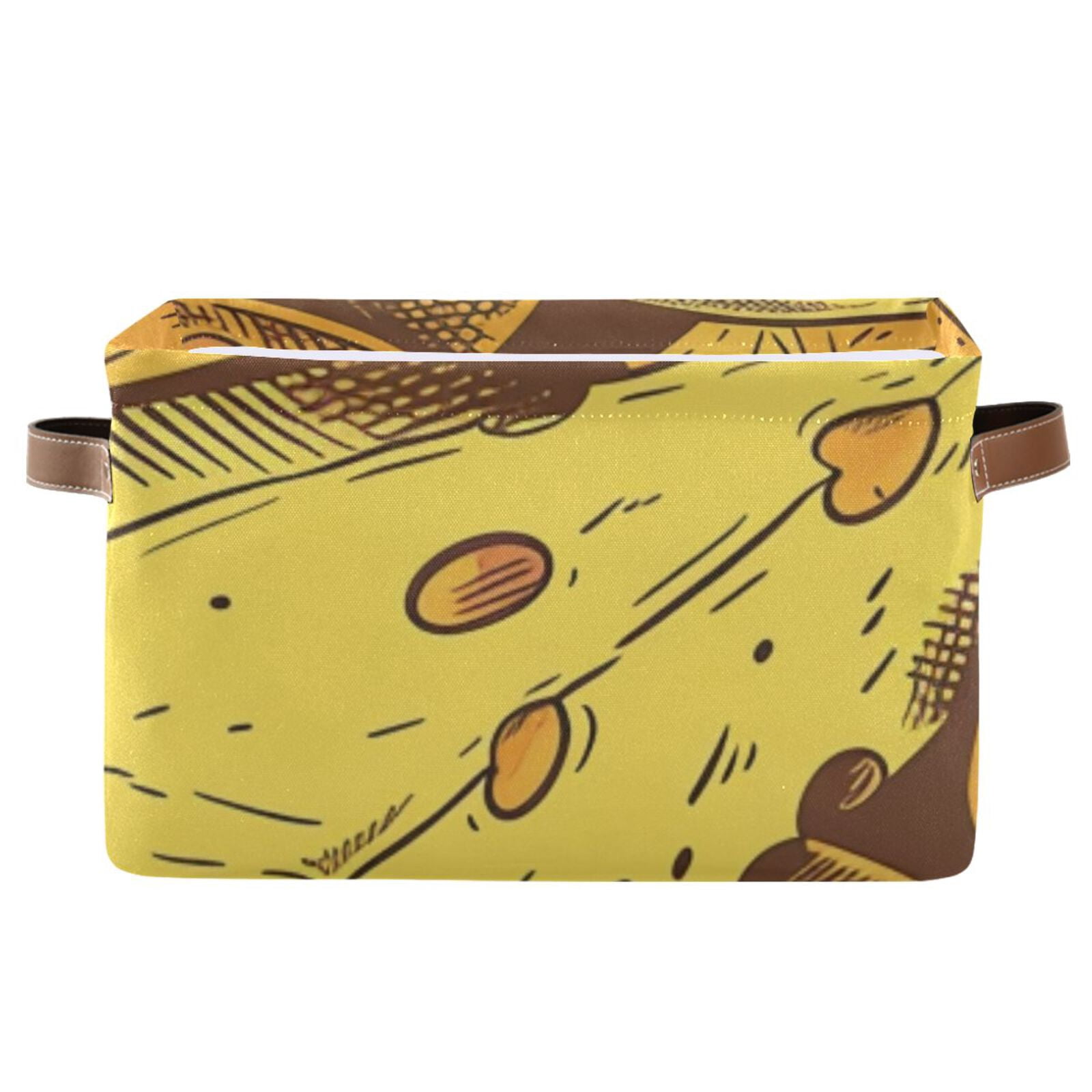 Yellow Cheese Storage Bins Baskets With Handles Storage Box Clothes ...