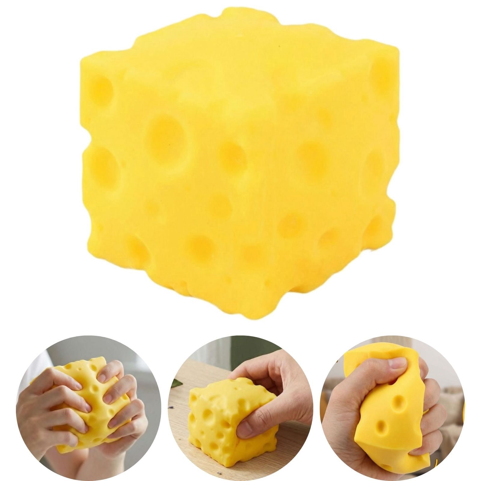 Yellow Cheese Stress Toys, Cheese-Shaped Squeeze Sensory Toys, Soft ...