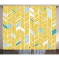 Ambesonne Yellow Chevron Curtains 2 Panel Set, Herringbone Art, 108" x ...