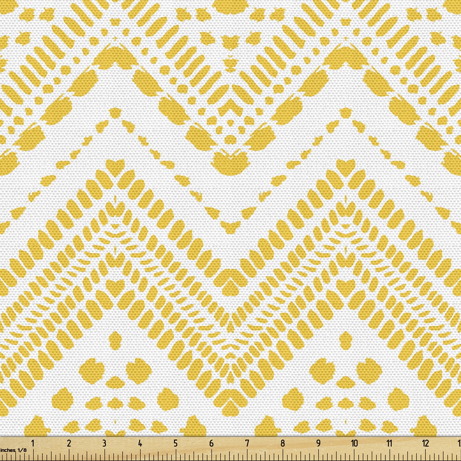 Ambesonne Yellow Chevron Fabric by the Yard Upholstery, Colorful Folk ...