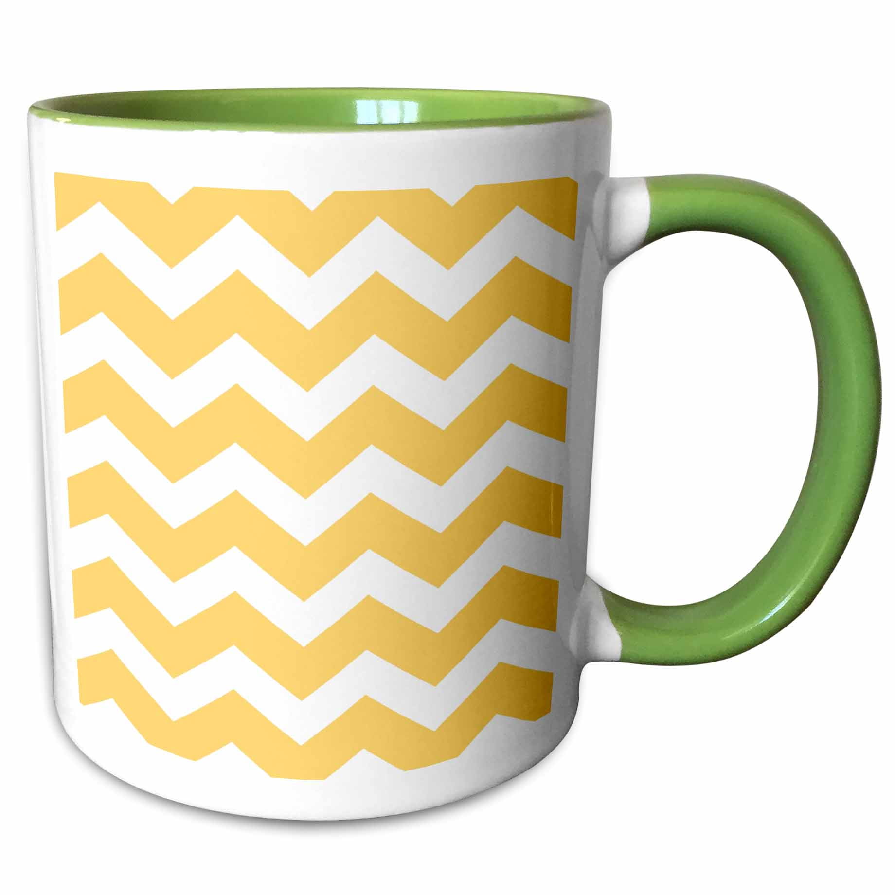 Yellow Chevron zig zag pattern - bold mustard and white zigzags 15oz ...