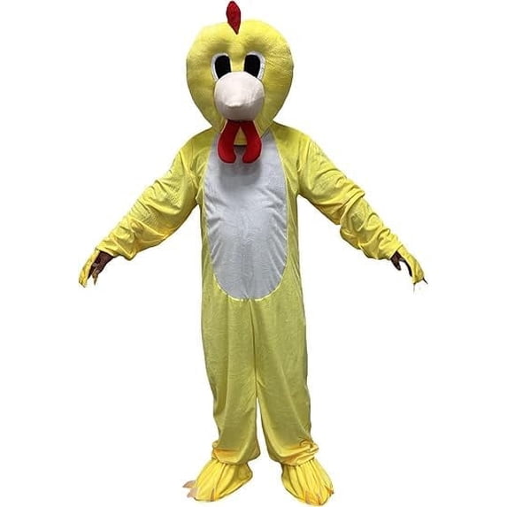 Yellow Chicken Mascot Costume Adult Size Full Body Chick Outfit ...