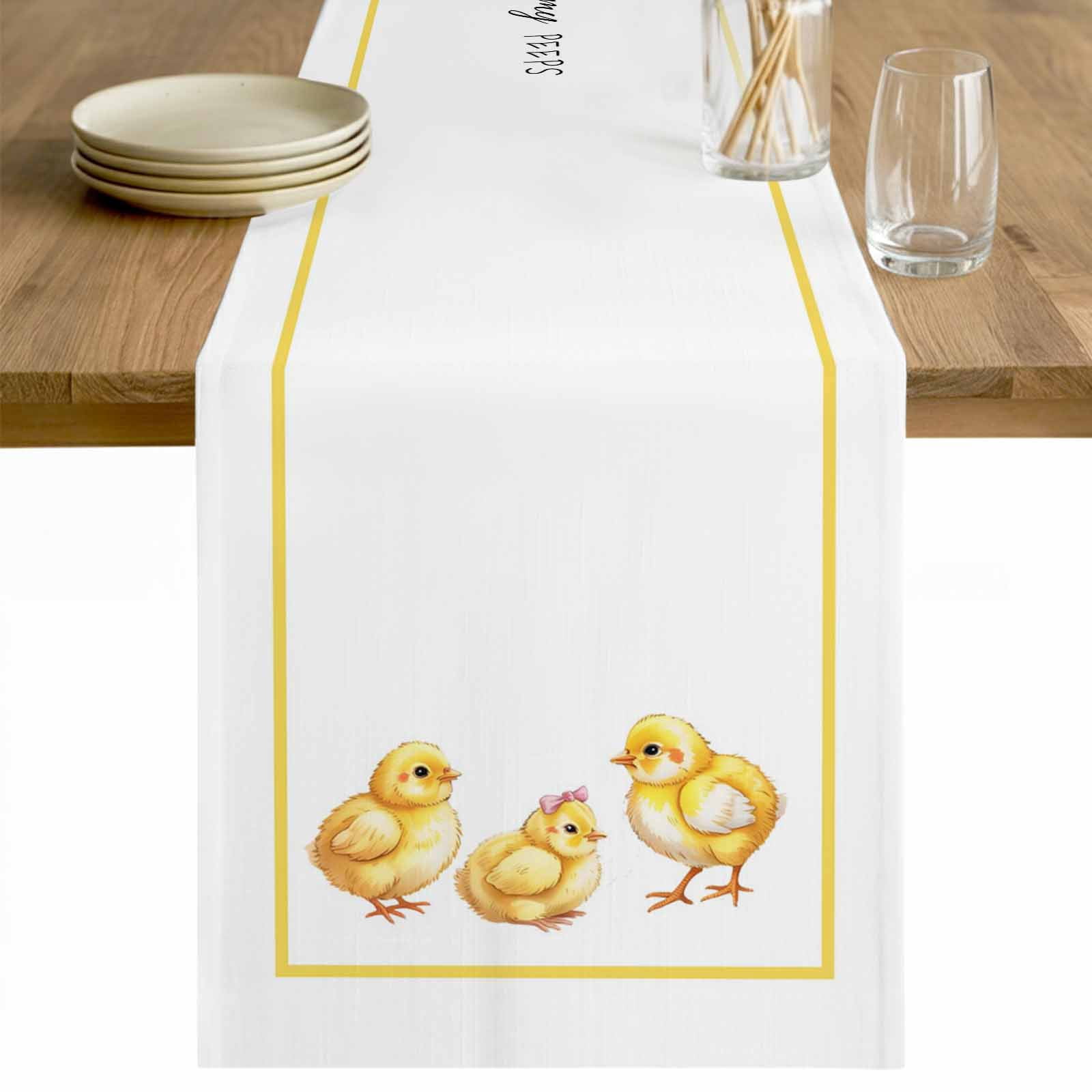 Yellow Chicken Table Runner 70 Inches Long Farmhouse Dress Scarves ...