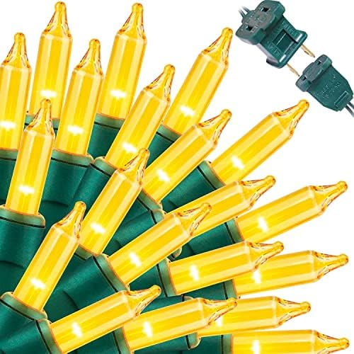 Yellow Christmas Lights Decoration 300 Lights 63.8ft(2pk of 150L) UL ...