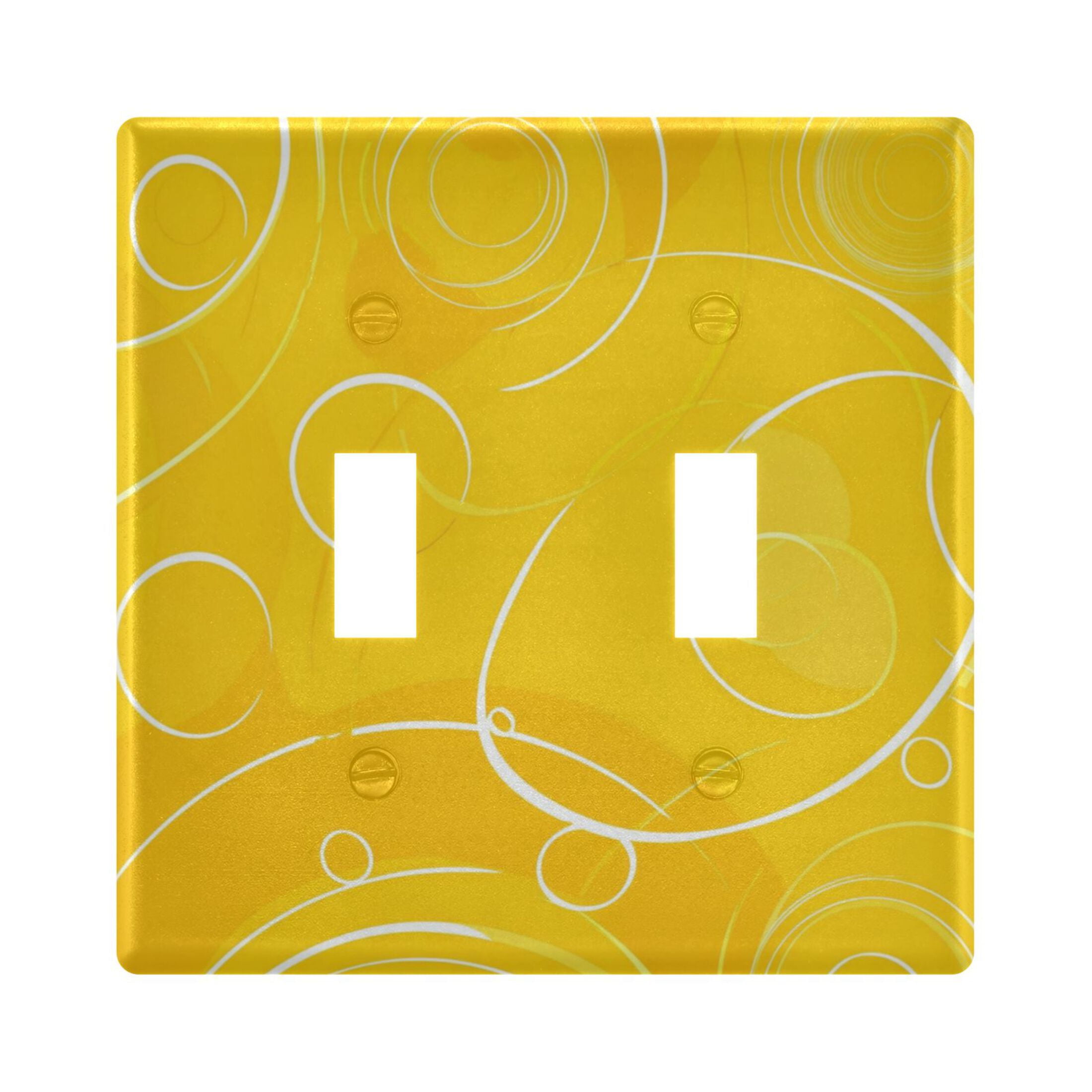 Yellow Circles and Lines Decorative Light Switch Plates Switch Cover ...