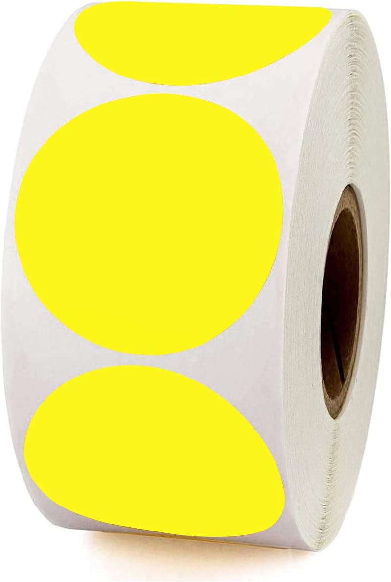 Yellow Color Coding Stickers,2inch Labels for Storage and Organizing ...