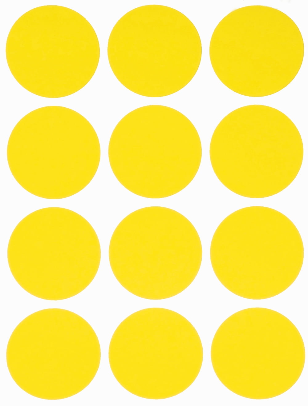 Yellow Color Sticker Sheets 1.5 inch (38 mm) Round Color Coding Labels ...