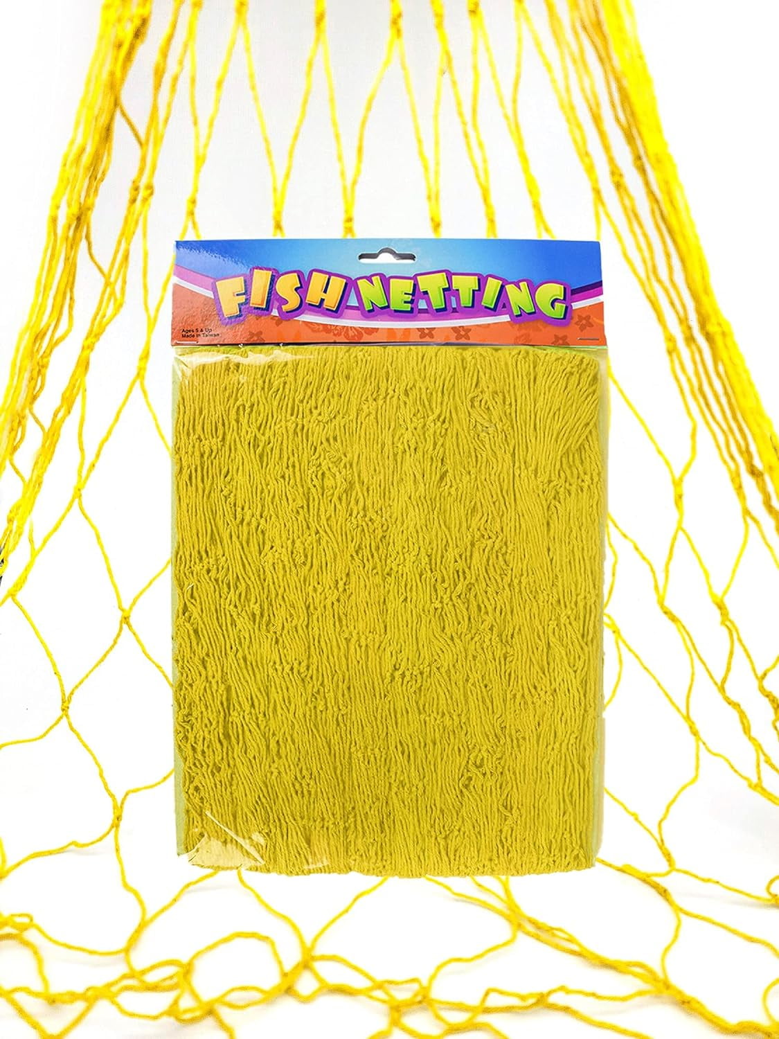 Yellow Colorful Cotton Fish Net (6 Ft x 15 Ft) Nautical Pirate Hawaiian ...