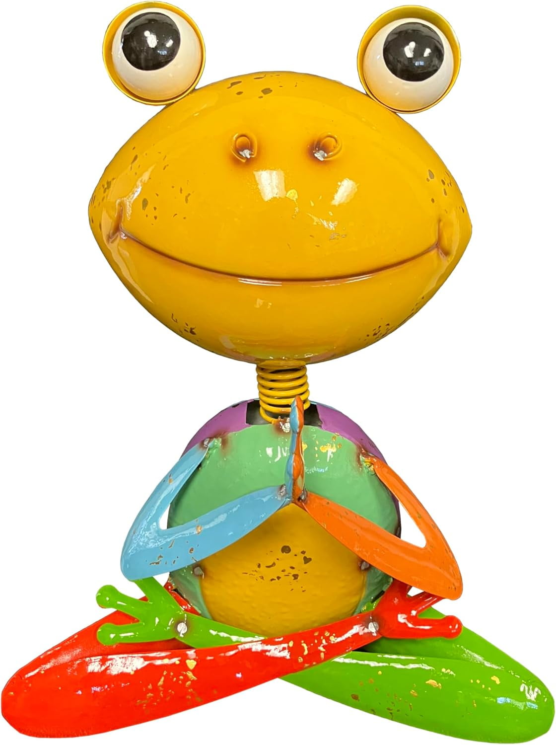 Yellow Colorful Meditation Frog Statue Yoga Prayer Pose Garden ...