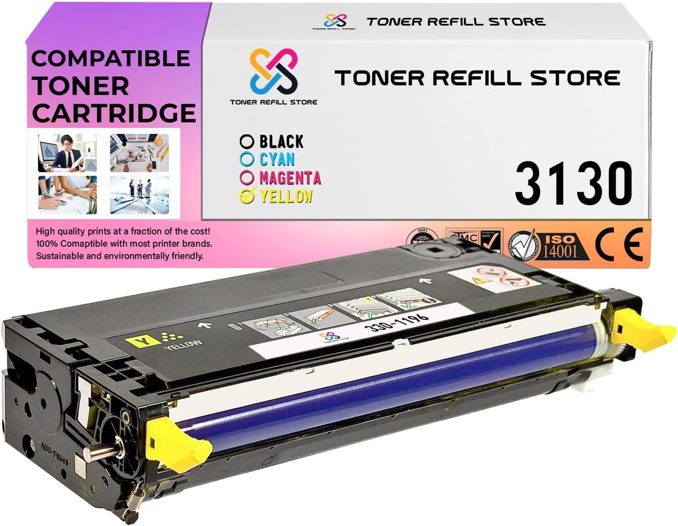 Yellow Compatible Toner Cartridge for The 3130 3130cn 3130cnd 330-1196 330-1204 - Walmart.com
