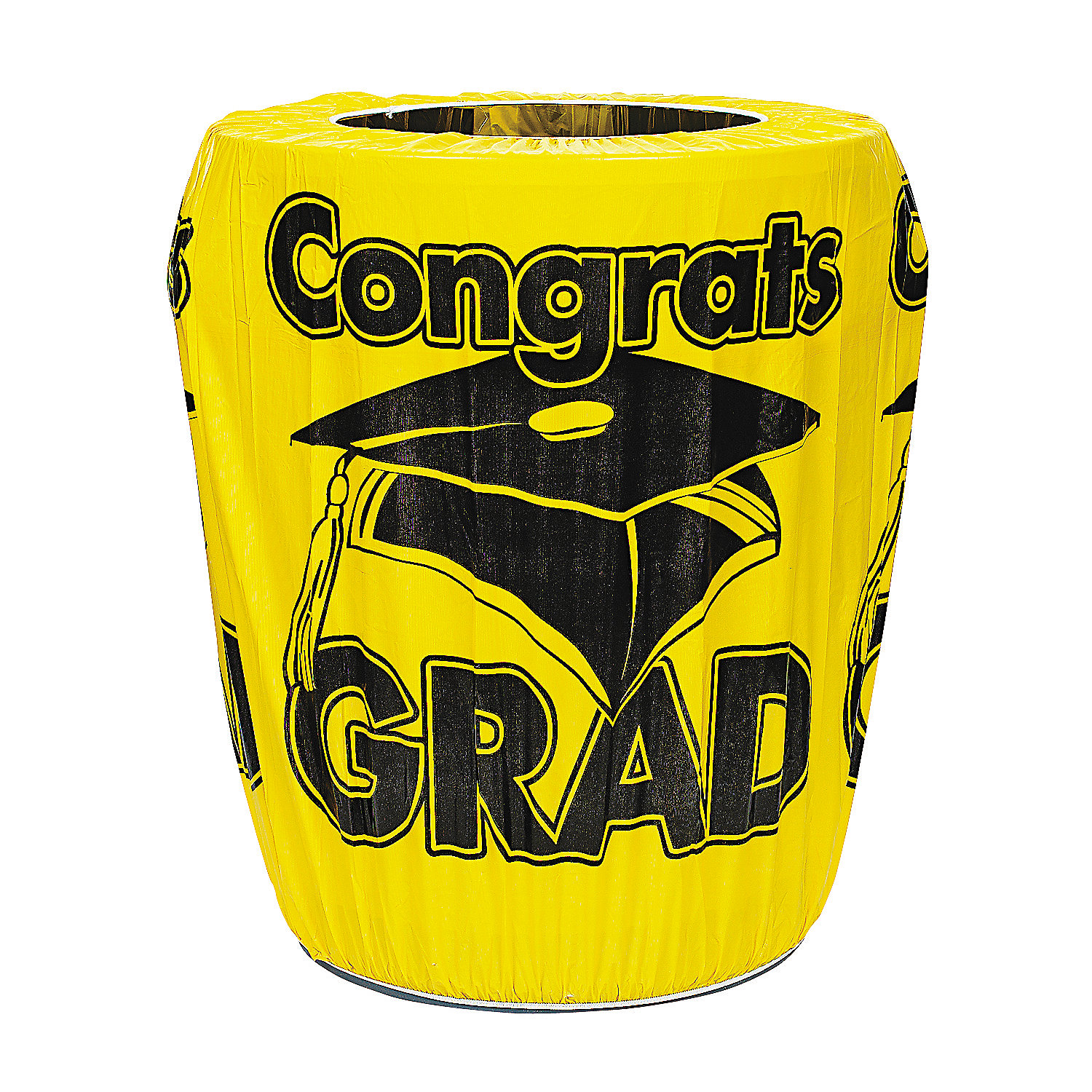 Yellow Congrats Grad Trash Can Cover - Party Decor - 1 Piece - Walmart.com