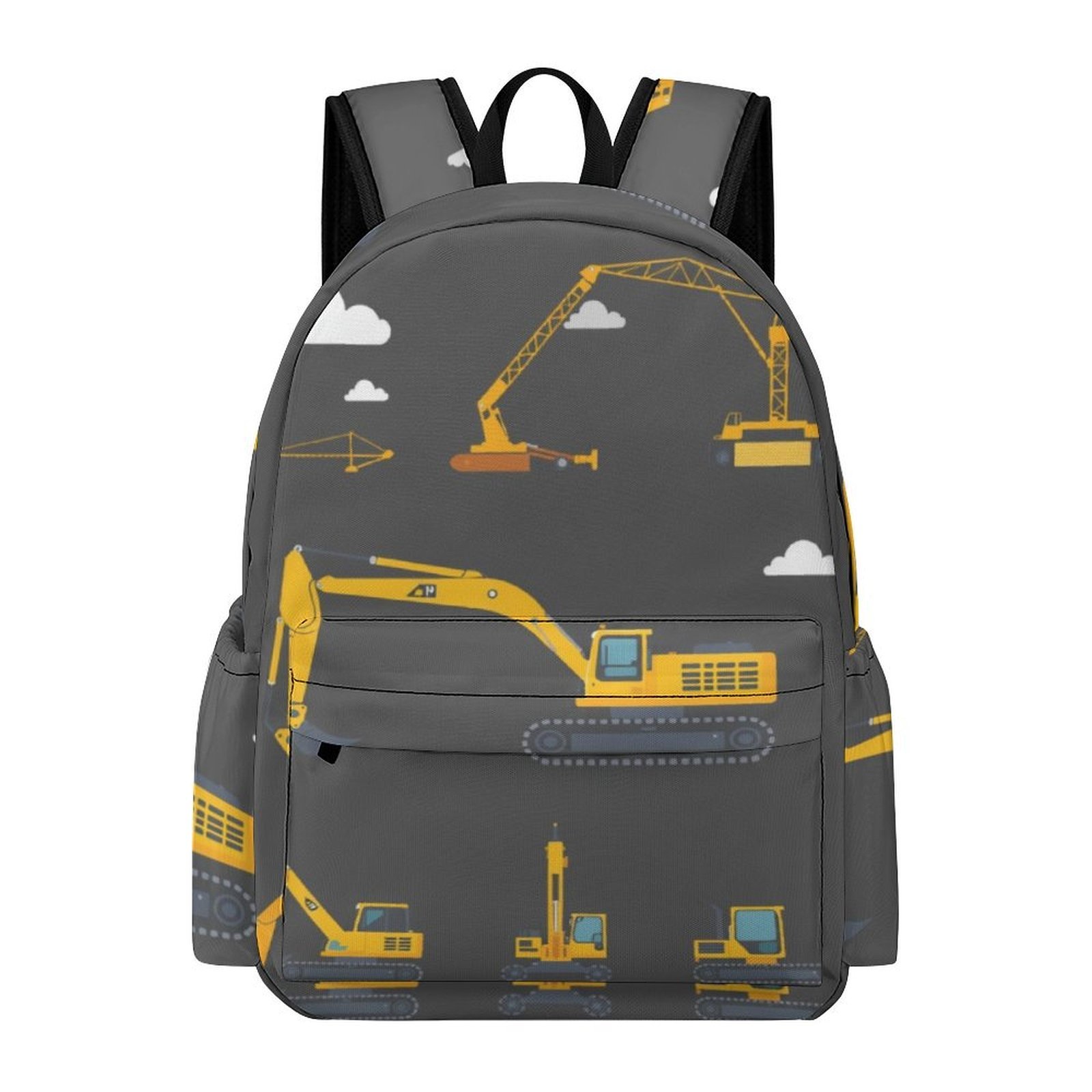 Yellow Construction Machines Backpack Teenagers Student School Bags ...