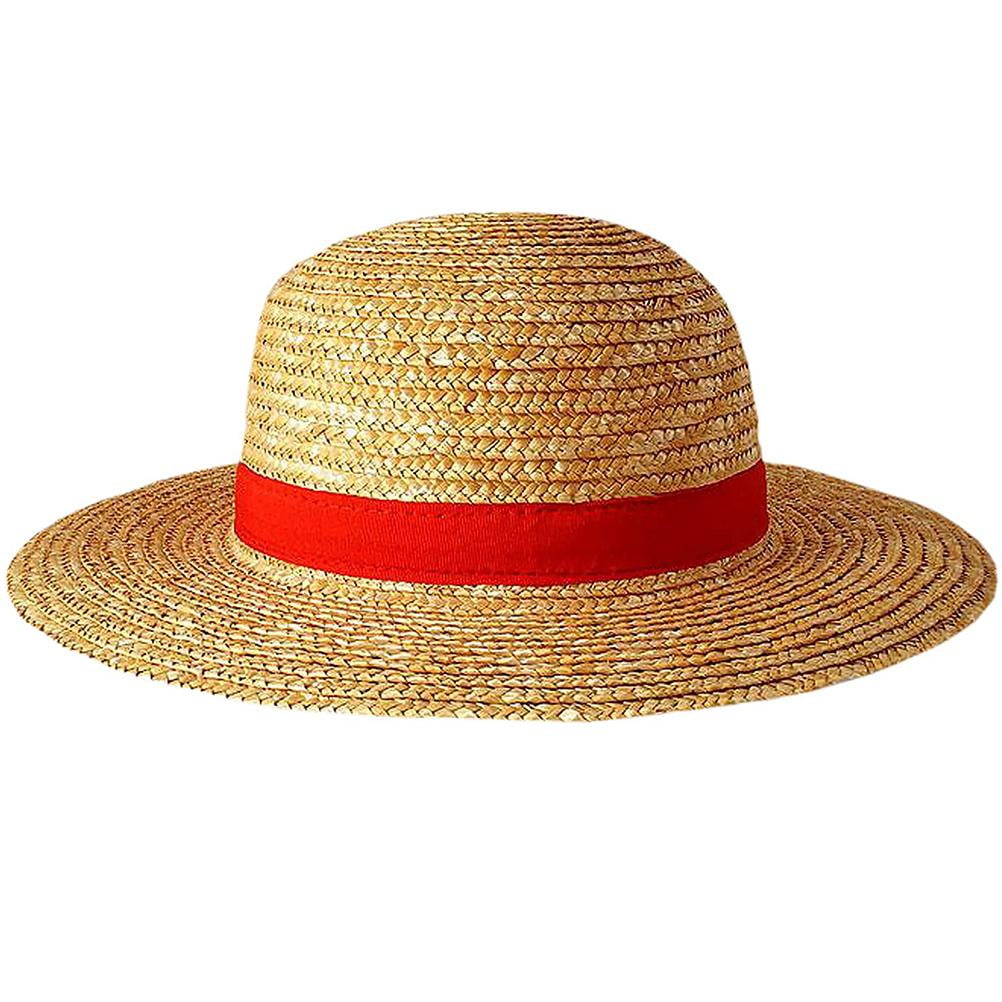Yellow Cosplay Straw Cap Anime Luffy Flat Hats One Piece Cartoon Props ...