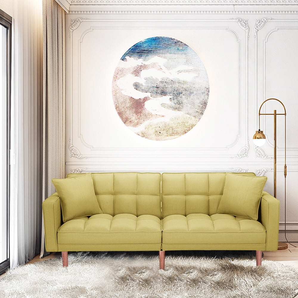 Yellow Couch, SEVENTH Convertible Sofa Bed, Modern Fabric Sleeper Sofa ...