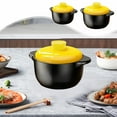 Yellow Cover Casserole Soup Slow Cooker Household Pot Rice Dry Burning ...