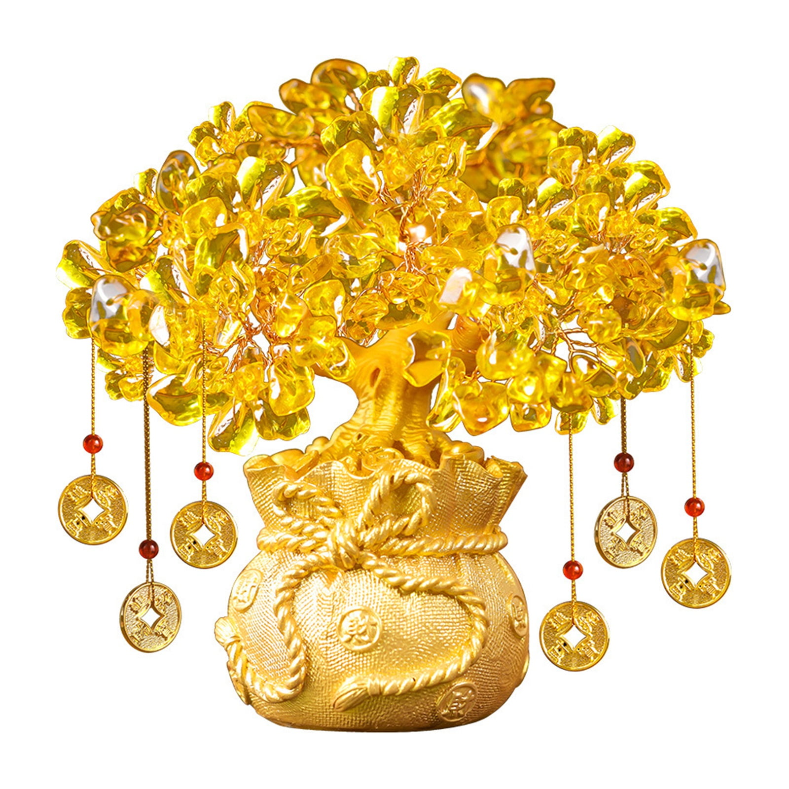 Yellow Crystal Money Tree Feng Shui Bonsai, Money Tree Feng Shui Bonsai ...