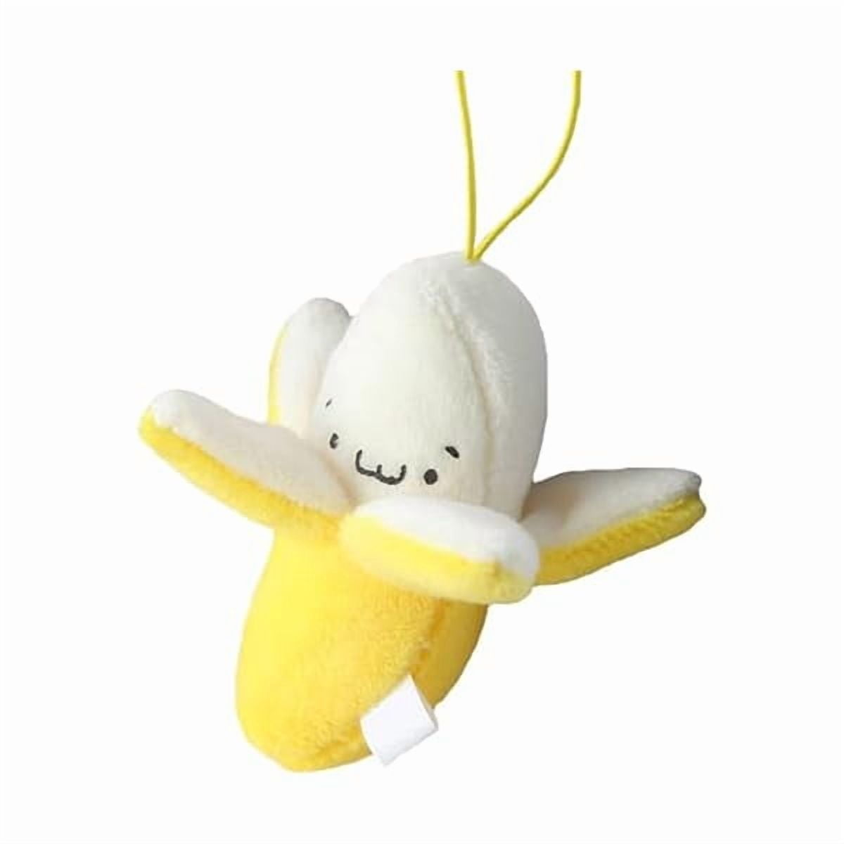 Yellow Cute Stuffed Banana Shape Cartoon Keychain, Peeling Banana ...
