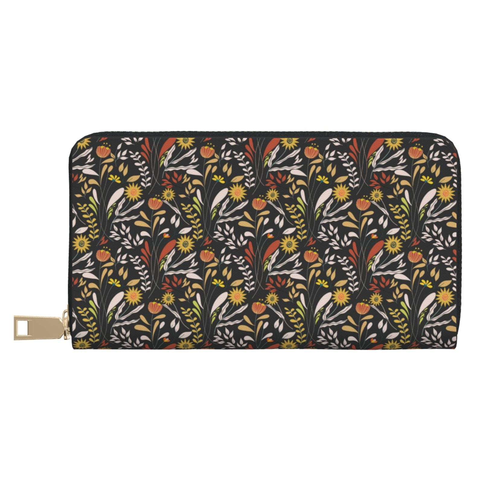 Yellow Daisies Flowers Wallet Women, Leather Bifold Multi Card Wallet ...
