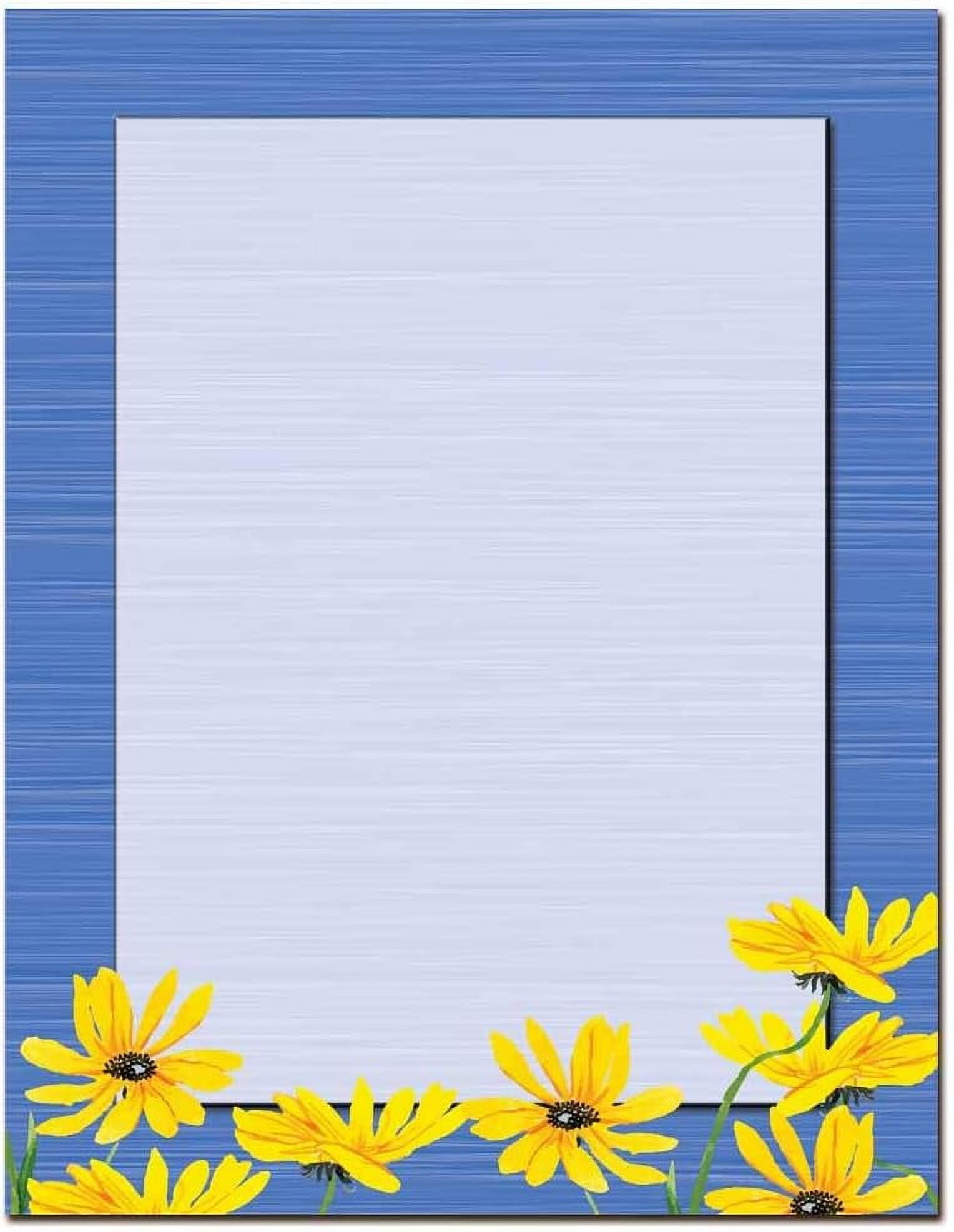 Yellow Daisies Letterhead Laser & jet Printer Paper (100 Pack ...