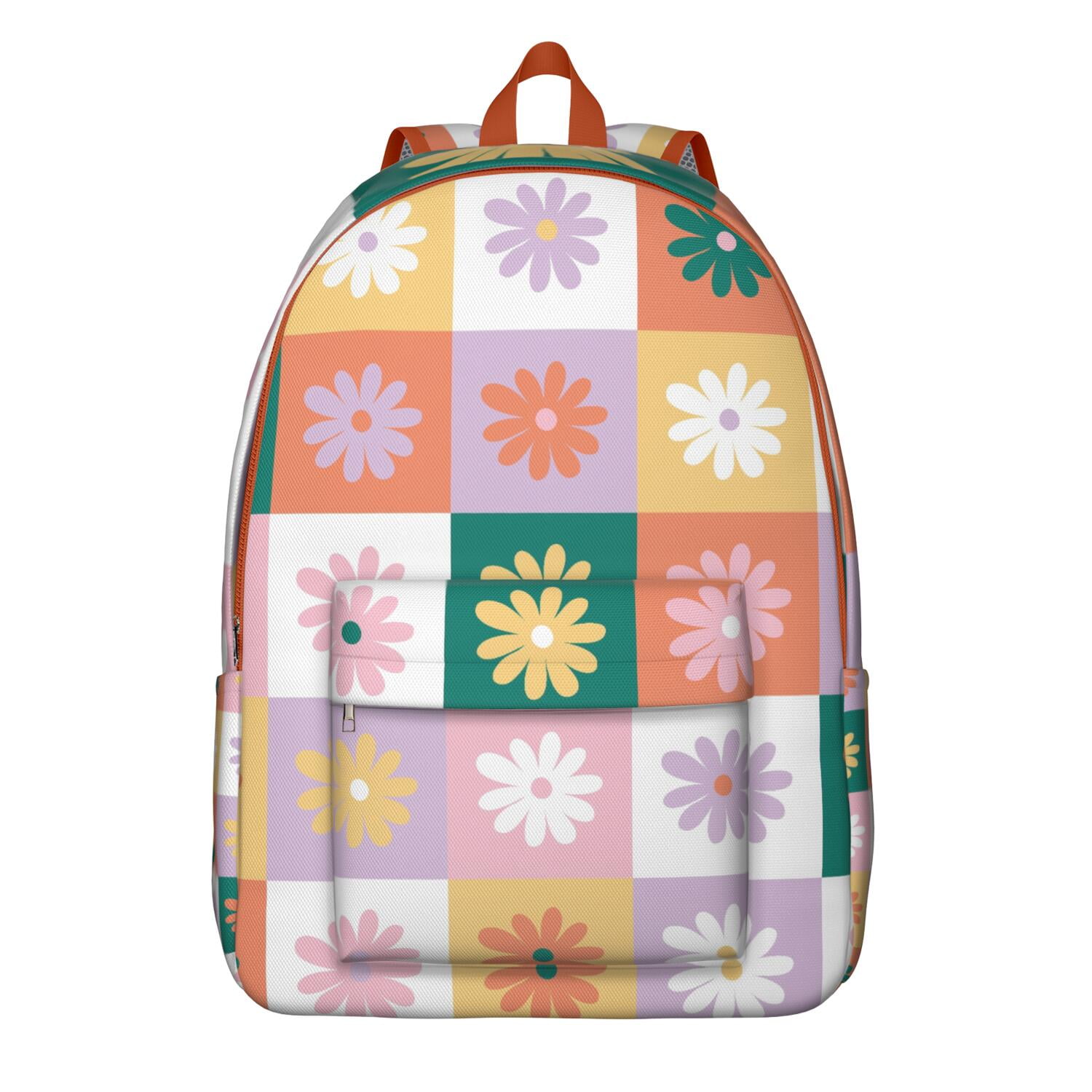 Yellow Daisy Backpack - Sunny Floral Waterproof Daypack with White ...