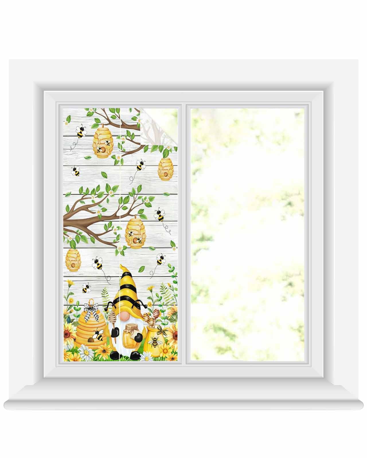 Yellow Daisy Gnomes Window Privacy Film Stained Glass Window Film ...