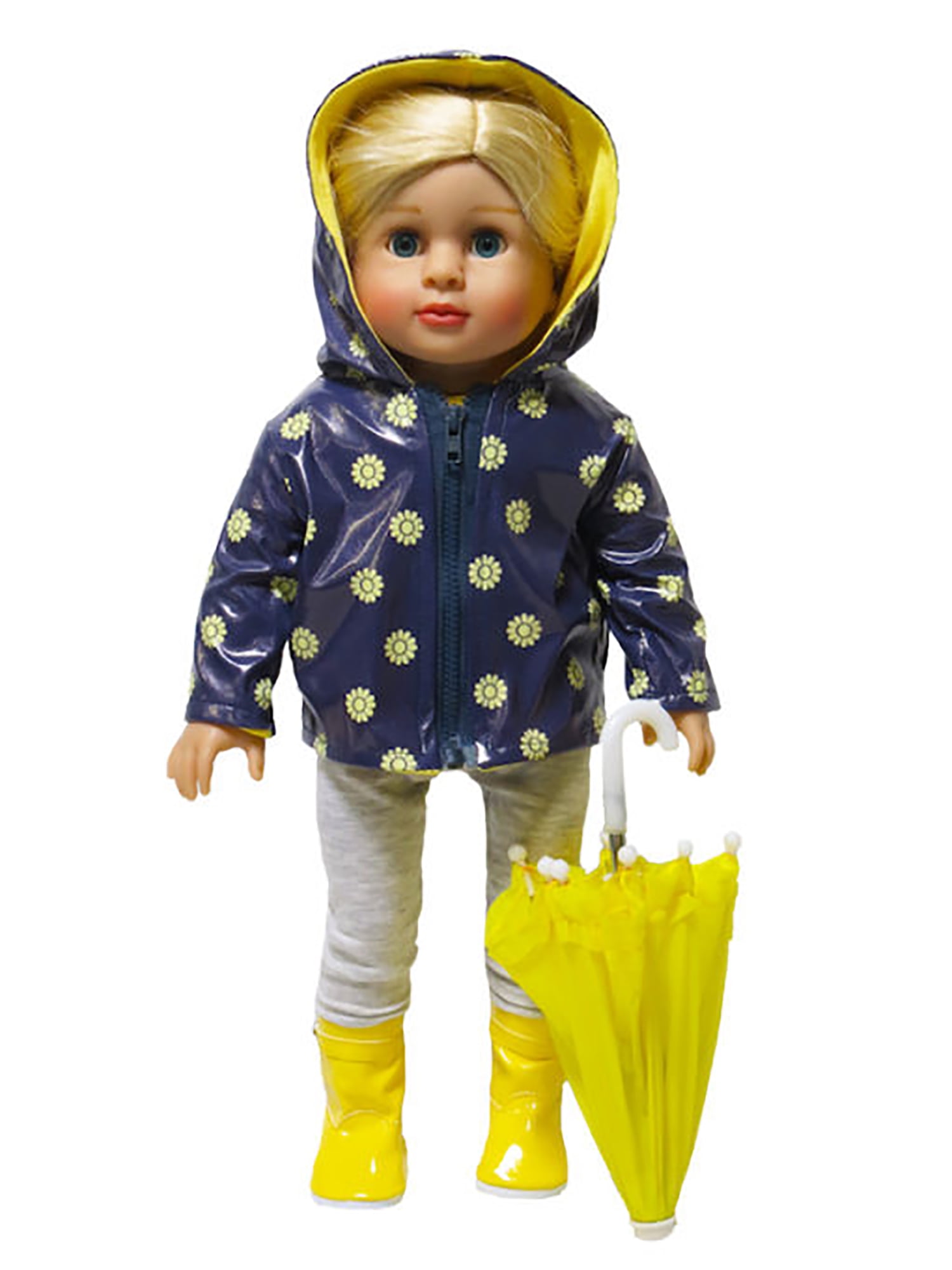Yellow Daisy Rainy Day 5pc Made to fit an 18in Doll - Walmart.com