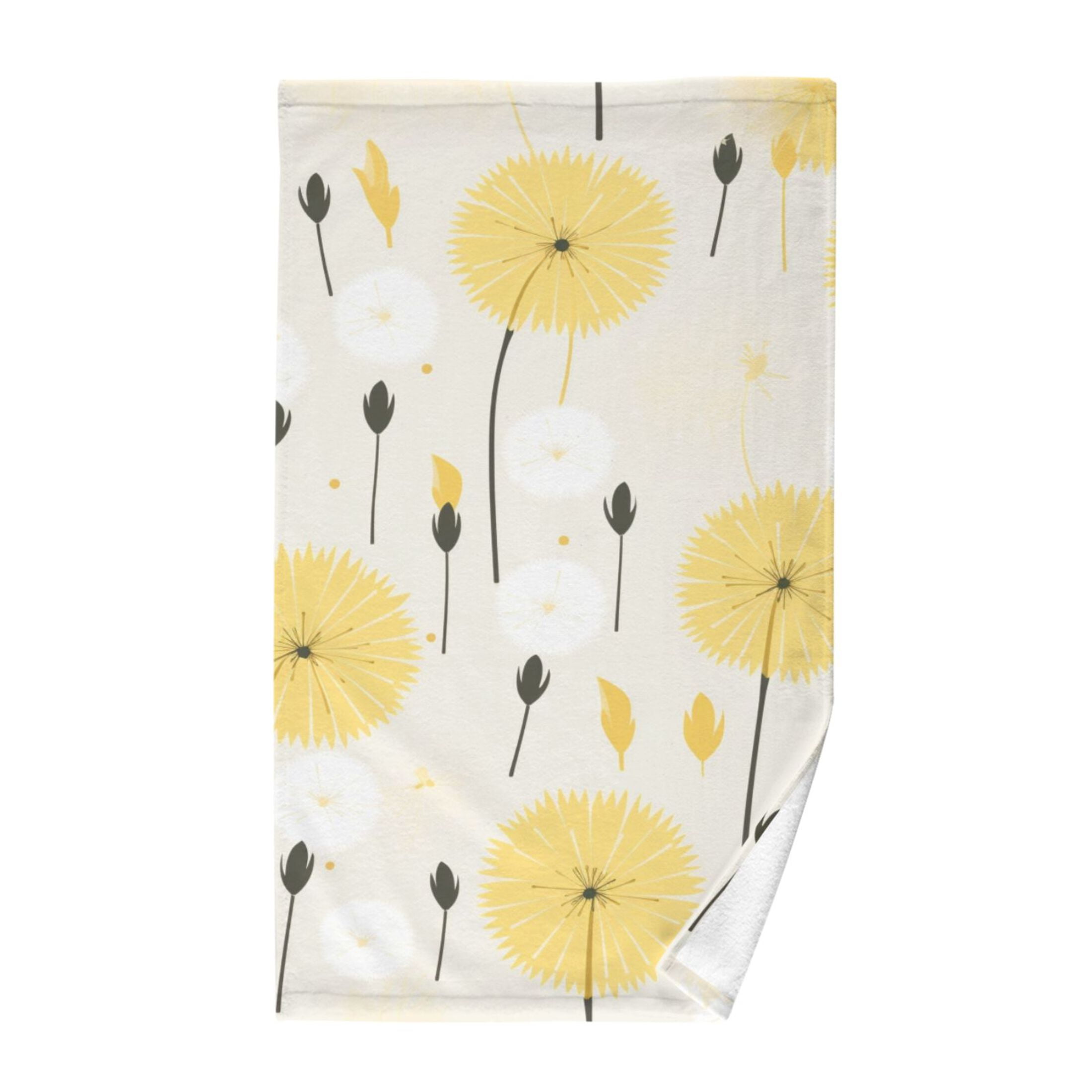Yellow Dandelion Cotton Face Towels Soft Hand Towel Absorbent Bathroom ...