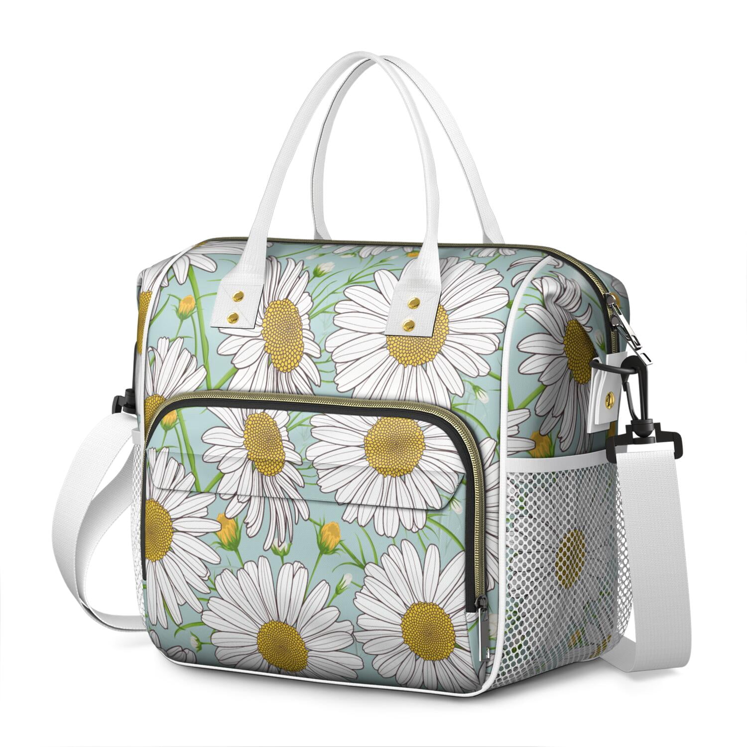 Yellow Design Insulated Lunch Bag Large Lunch Box Reusable Lunch Tote ...