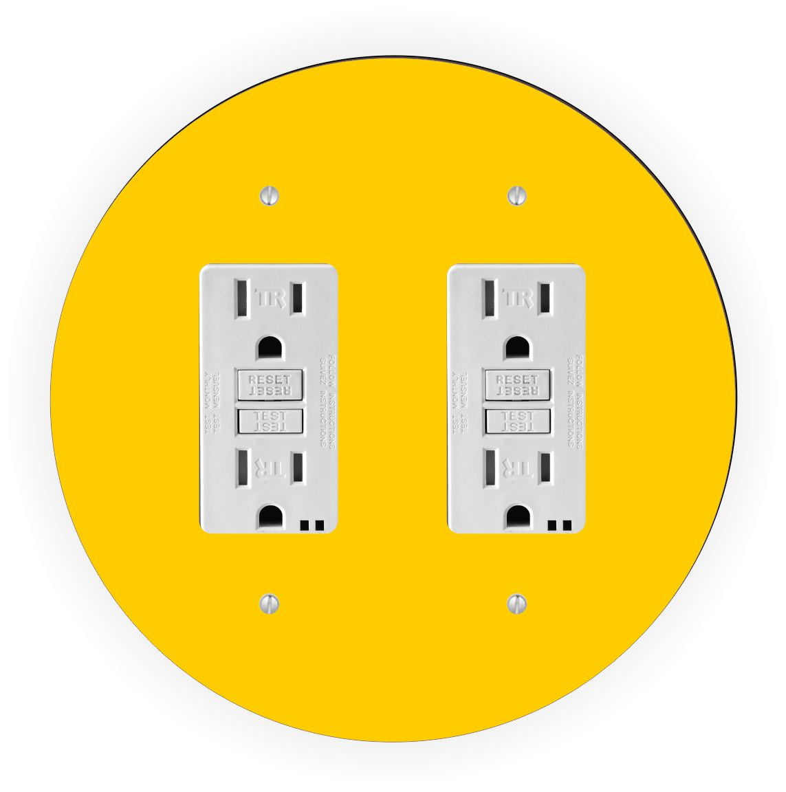 Yellow Design - Round Light Switch Plate Cover - Double GFI - Walmart.com