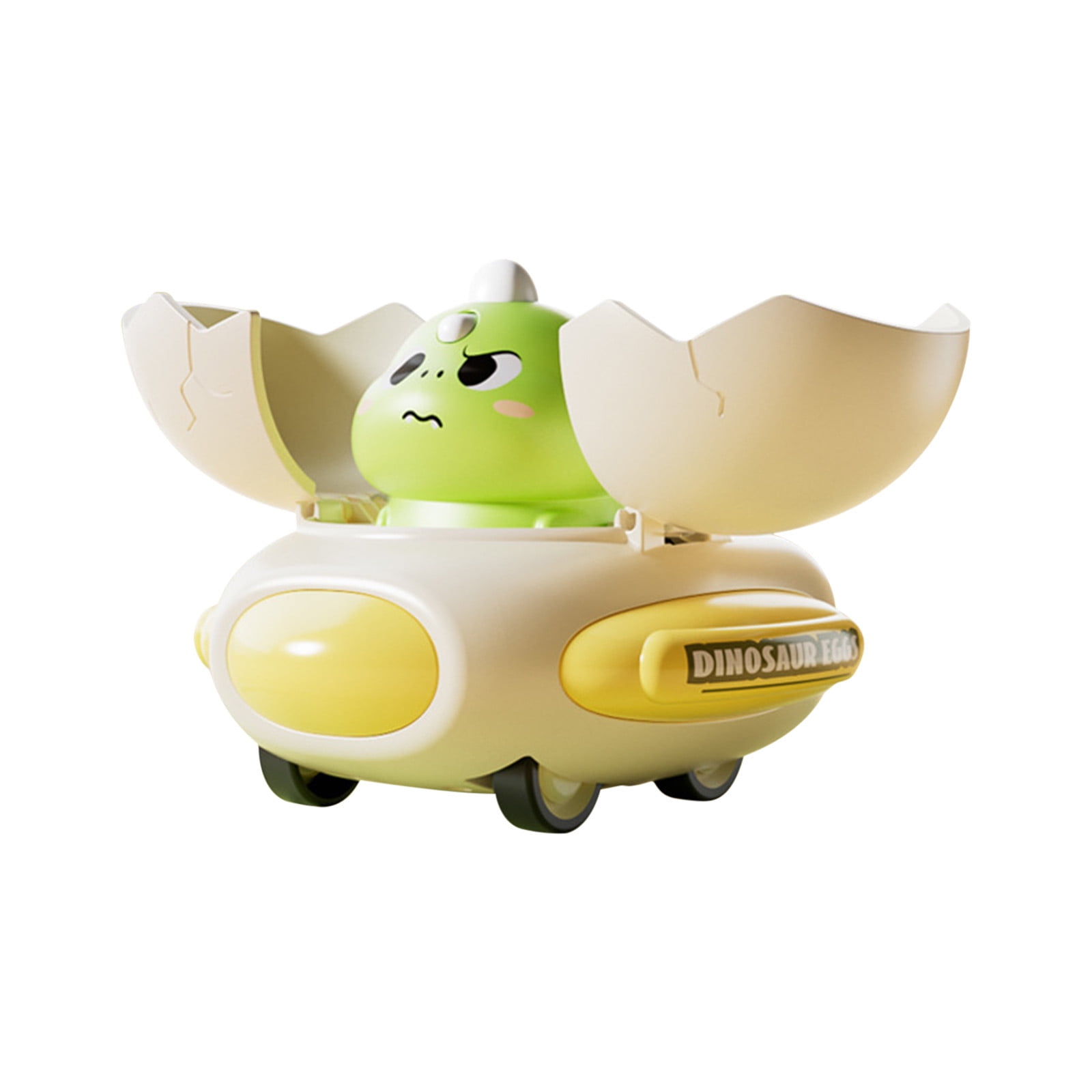 Yellow Dinosaur Egg Hatch Push Car Toy Inertia Powered Dino Vehicle For ...